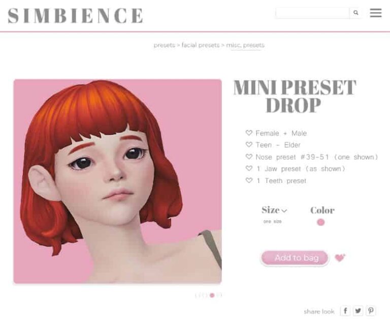 23+ Sims 4 Presets: Ears, Chin & Face Presets